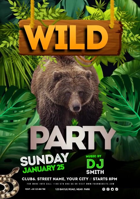 Jungle Party Event Template | PosterMyWall