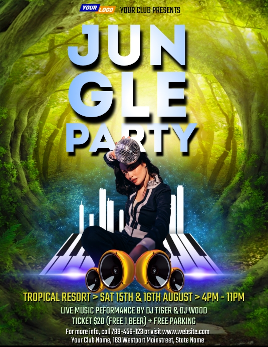 Jungle party poster design (2) Template | PosterMyWall