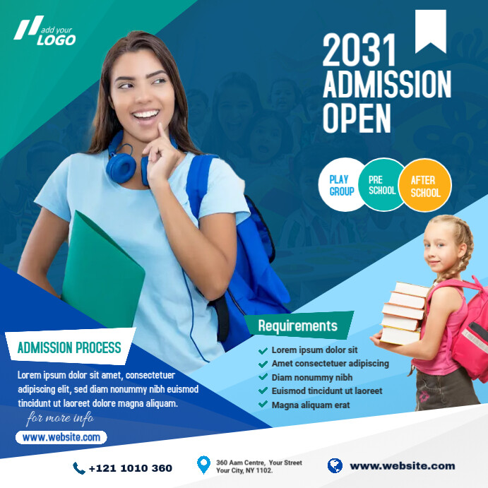 Junior School Admission Open Template | PosterMyWall