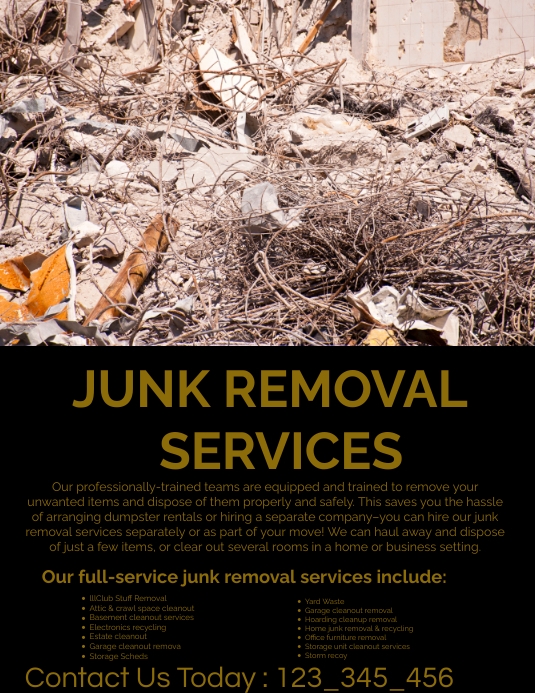 Junk removal flyer, Junk services banner , Ju Template | PosterMyWall