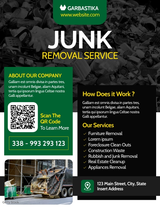 Junk Removal Service flyer advertisement Template | PosterMyWall