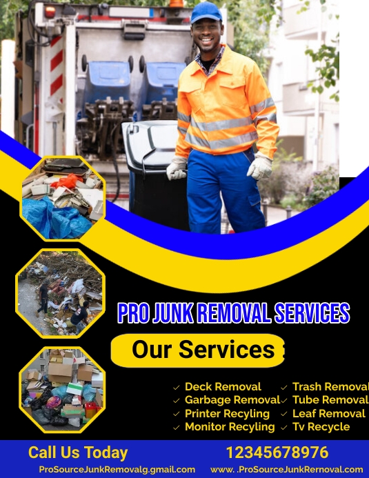 Plantilla de Junk Removal Services Flyer,trash removal fly | PosterMyWall