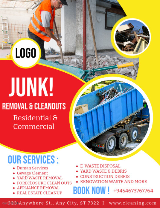 Junk Removal Services flyer Template | PosterMyWall