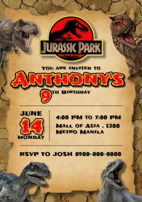 Jurassic Park Template | PosterMyWall