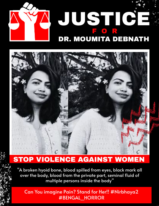Plantilla de Justice for Dr moumita debnath poster | PosterMyWall