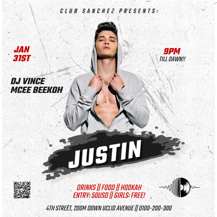 Justin Template | PosterMyWall