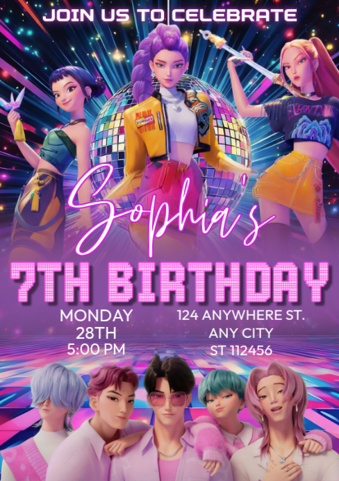 K-pop birthday invitation Template | PosterMyWall