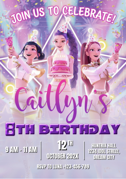 K-pop birthday invitation Template | PosterMyWall