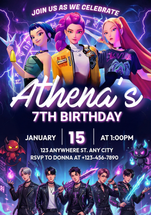 K-pop birthday invitation Template | PosterMyWall