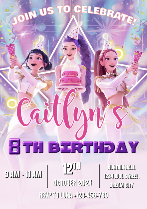 K-pop birthday invitation Template | PosterMyWall