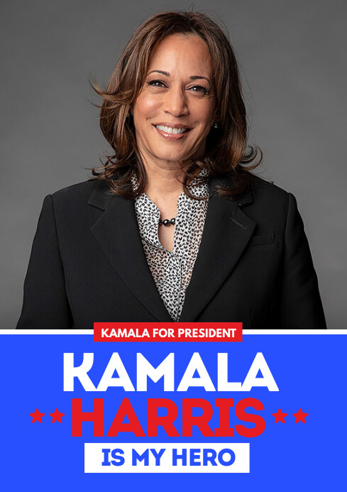 Kamala Harris for President A4 Poster Template | PosterMyWall