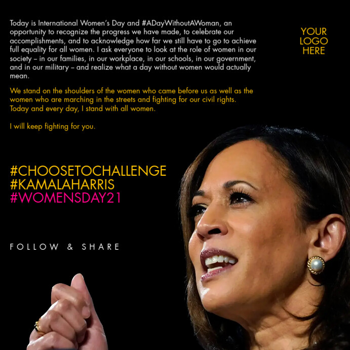 Kamala Harris Women's Day Template | PosterMyWall