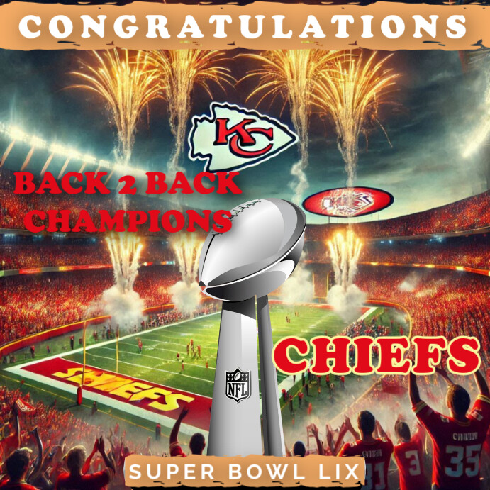 Modèle Kansas City Chiefs Super Bowl LIX Champions 2025 | PosterMyWall