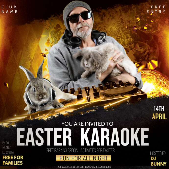karaoke, Easter karaoke Template | PosterMyWall