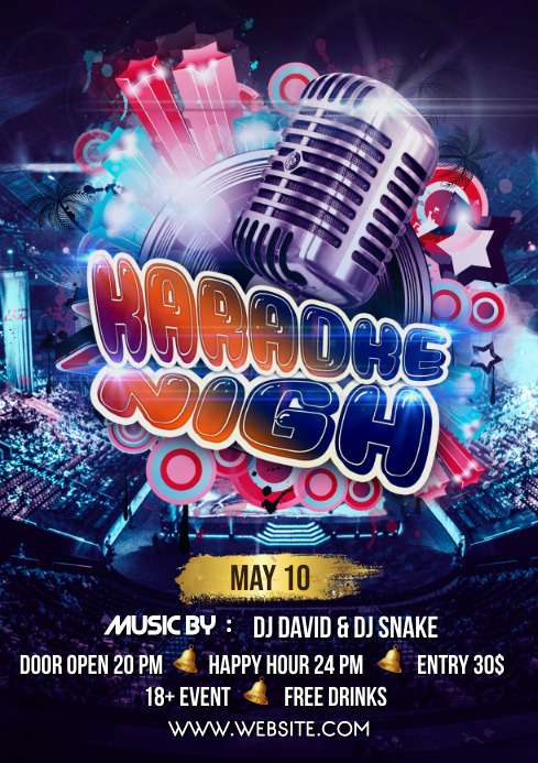 karaoke bar event night club flyer best ADS 2 Template | PosterMyWall