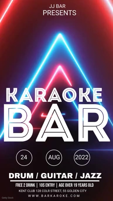 Karaoke Bar Party Digital Display Template | PosterMyWall
