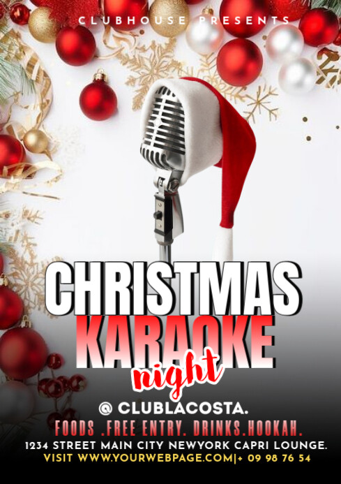 karaoke christmas flyers Template | PosterMyWall