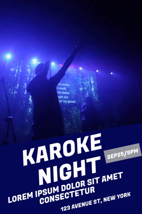 karaoke concert singing event video template | PosterMyWall