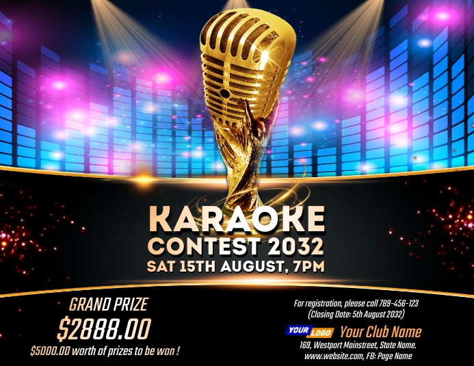 Copy of Karaoke contest flyer template (1) | PosterMyWall