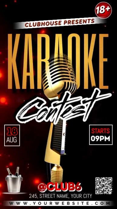 Modèle KARAOKE CONTEST PARTY FLYER TEMPLATE | PosterMyWall
