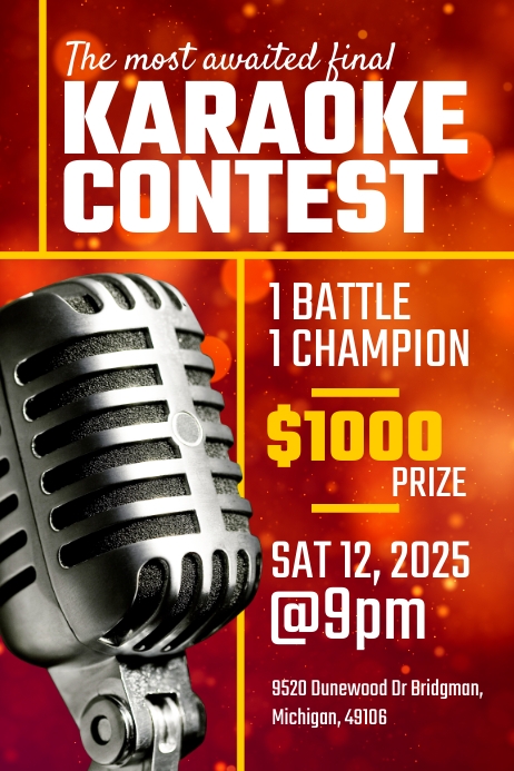Karaoke Contest Poster Template | PosterMyWall