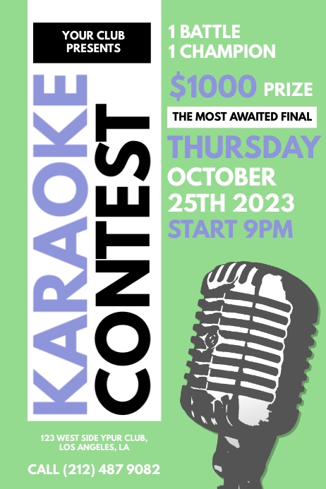 Plantilla de Karaoke Contest Poster Design | PosterMyWall