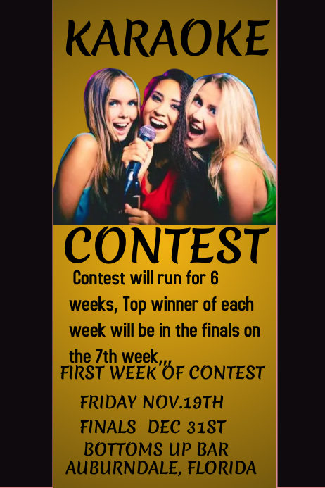 Plantilla de Cartel de Concurso de Karaoke / | PosterMyWall