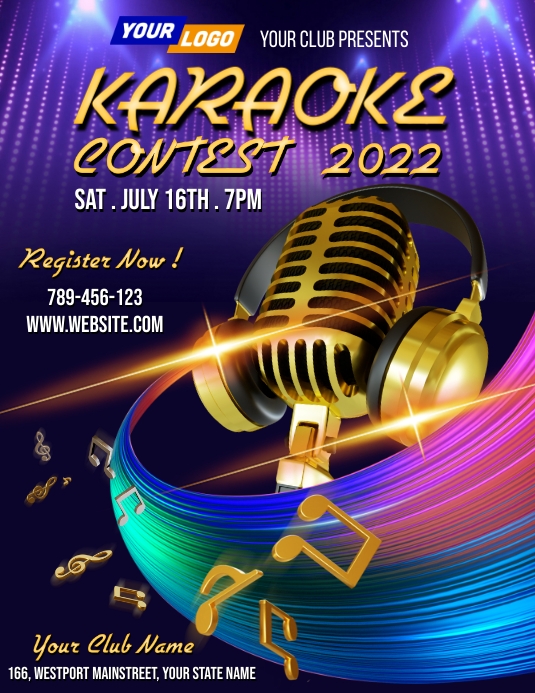 Karaoke contest template | PosterMyWall