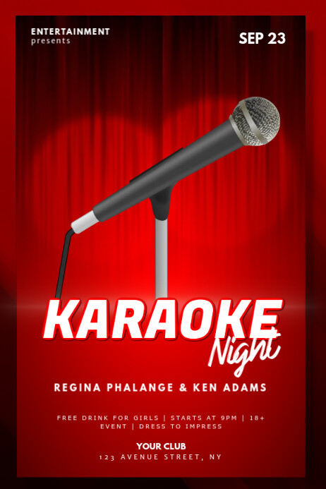 Karaoke flyer design template | PosterMyWall