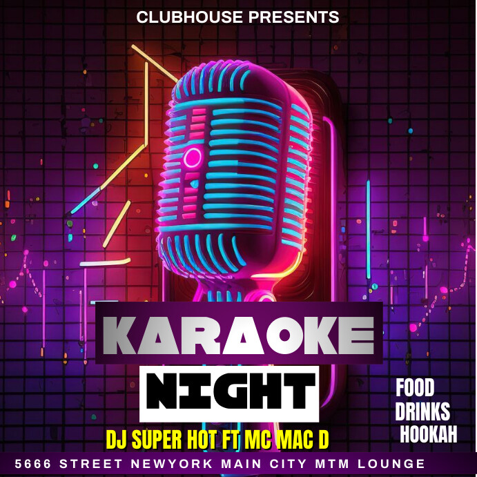 Karaoke flyers Template | PosterMyWall