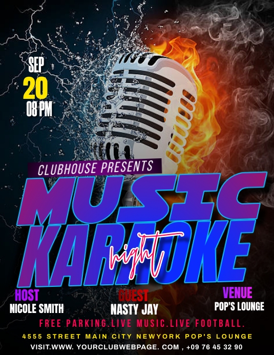 Karaoke flyers Template | PosterMyWall