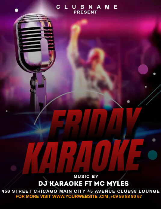 Karaoke flyers Template | PosterMyWall