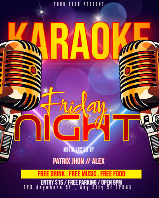 Copy of Karaoke friday night post | PosterMyWall