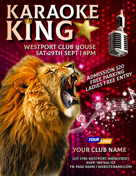 Karaoke King Poster Template | PosterMyWall