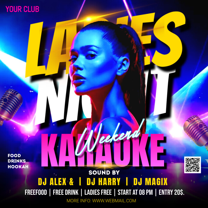 karaoke ladies weekend night party flyer Template | PosterMyWall
