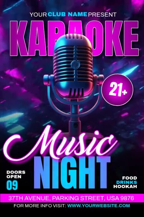 Karaoke Music Ads Template | PosterMyWall