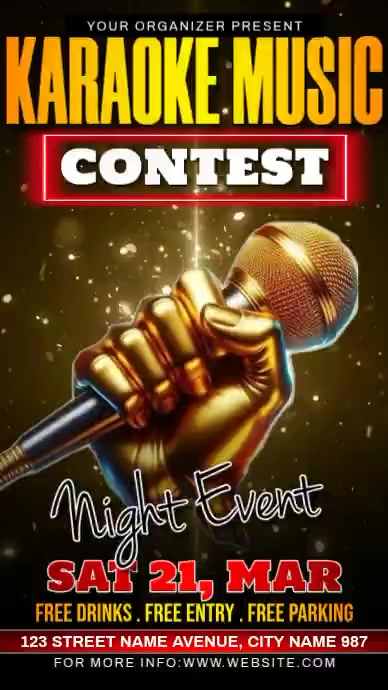 Karaoke Music Contest Template | PosterMyWall