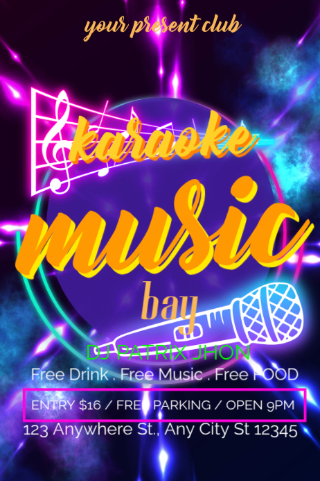 karaoke music Template | PosterMyWall