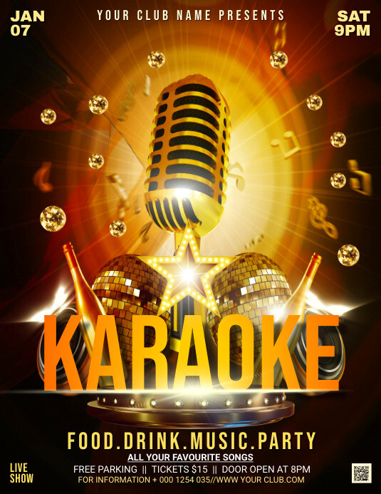 karaoke music flyer template | PosterMyWall