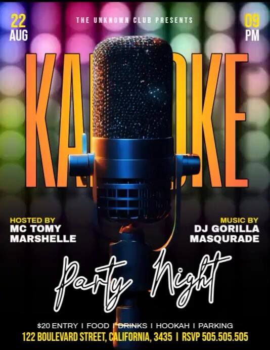 Karaoke Music Night Template | PosterMyWall