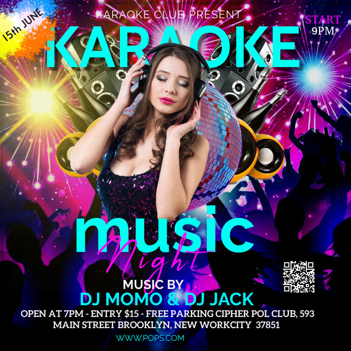 kARAOKE MUSIC NIGHT FLYERS Template | PosterMyWall