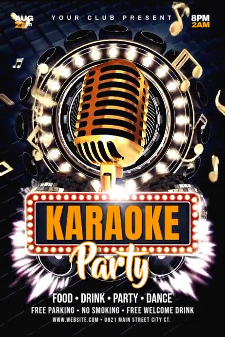Karaoke Music Party Creative Video Poster Template | PosterMyWall