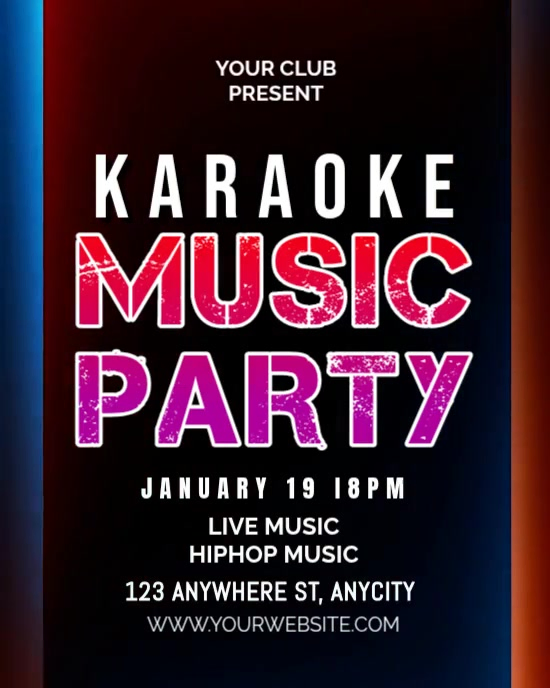 Plantilla de Karaoke music party | PosterMyWall