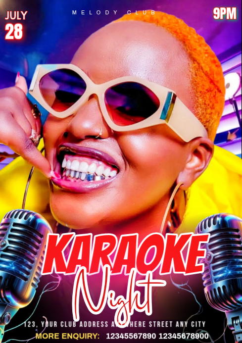 Karaoke Night A3 Template | PosterMyWall