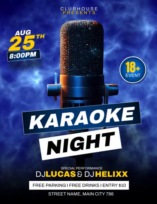 Karaoke Night Ads Template | PosterMyWall