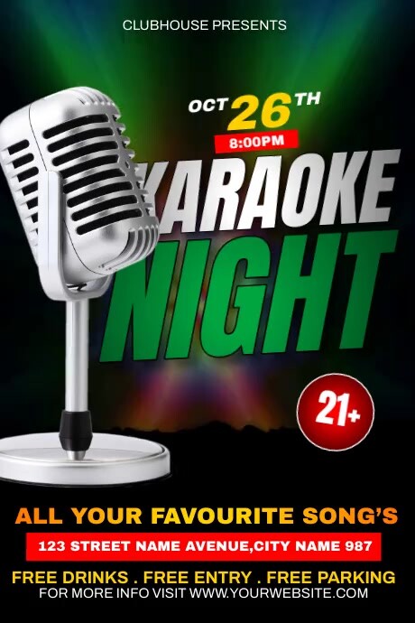 Karaoke Night Ads Template | PosterMyWall