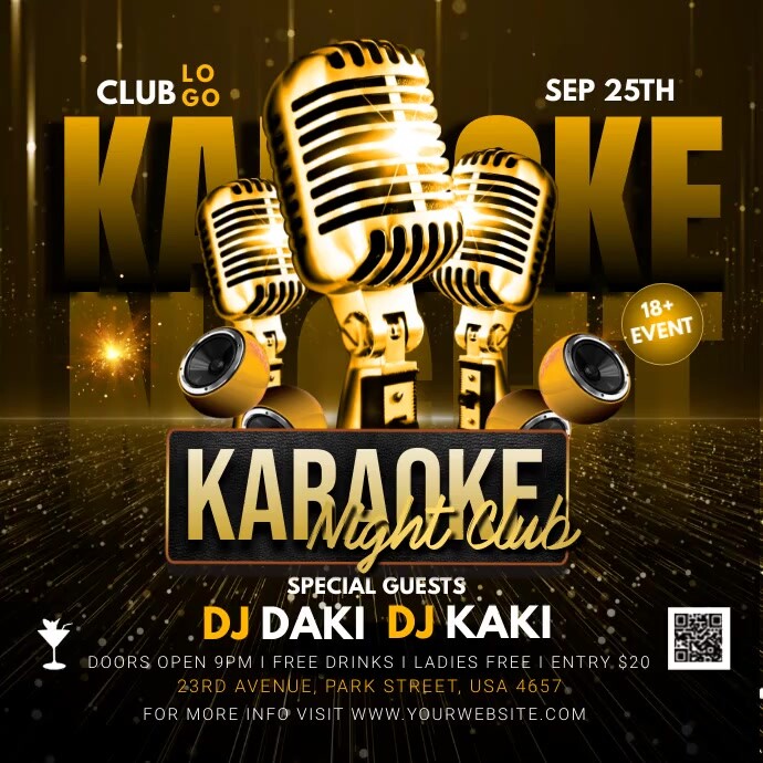Karaoke Night Club Template | PosterMyWall