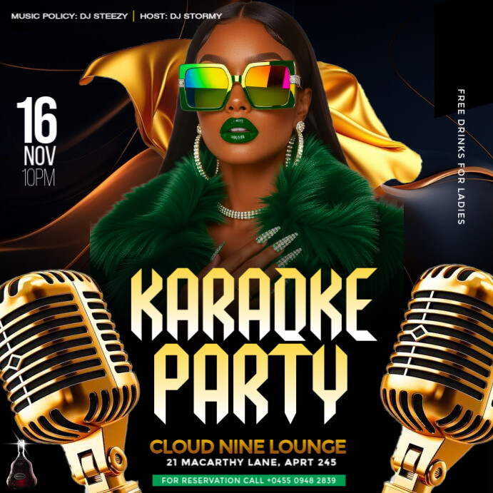 Copy of Karaoke Night Club Party Event Flyer for Social media ...