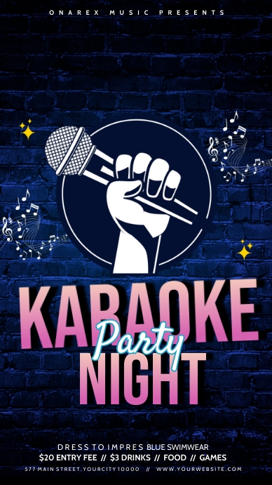 KARAOKE NIGHT Template | PosterMyWall