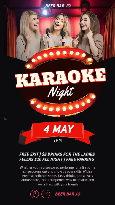 Karaoke Night event social media template | PosterMyWall